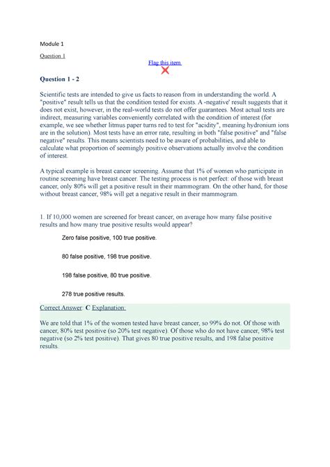 Practice Module 1 Module 1 Question 1 Flag This Item Question 1 2
