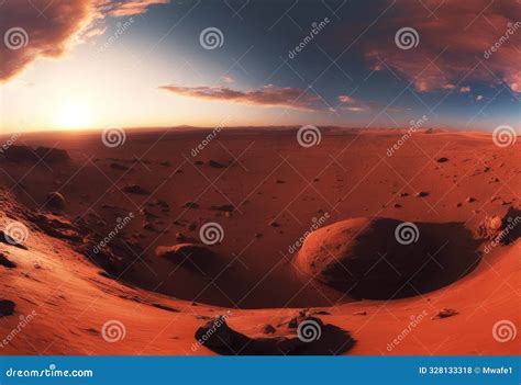 Desert Projection Climate Spherical Mars Equirectangular Texture Sunset