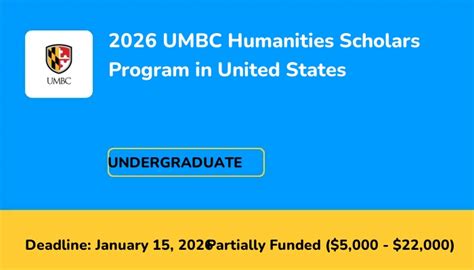 2026 Umbc Humanities Scholars Program In United States Scholarshiptab