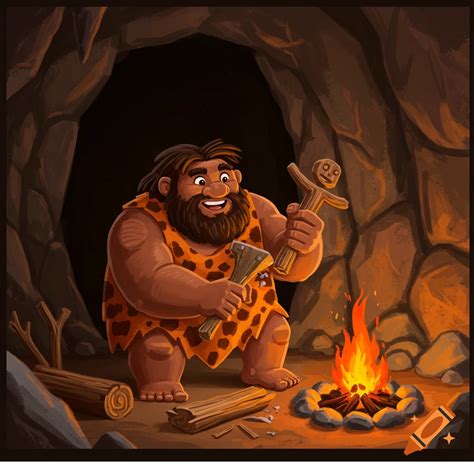 Caveman Cartoon Fire