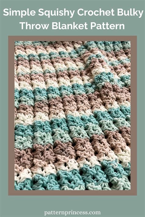 Simple Squishy Crochet Bulky Throw Blanket Pattern Pattern Princess