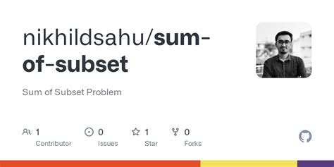 Github Nikhildsahusum Of Subset Sum Of Subset Problem