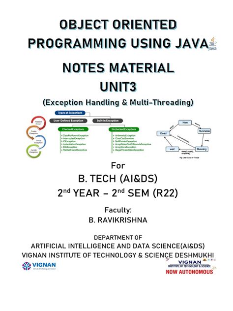 Java Oop Exception Handling And Multithreading Pdf Object Oriented