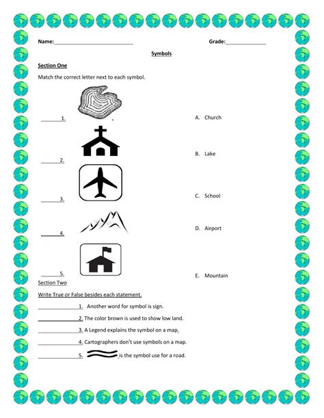 Symbols On A Map Worksheet At Oscar Nimmo Blog