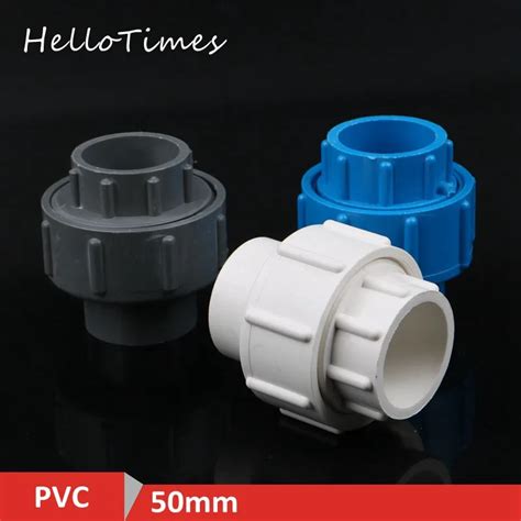 Pvc 유니온 수도관 커넥터 배관 피팅 분리형 수리 조인트 정원 관개 부품 내경 50mm 15 인치 1 개정원 워터