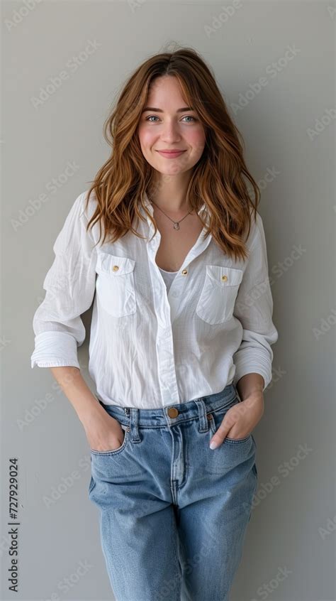Full Body Photo Of An Attractive 30 Year Old Woman With Brown Hair