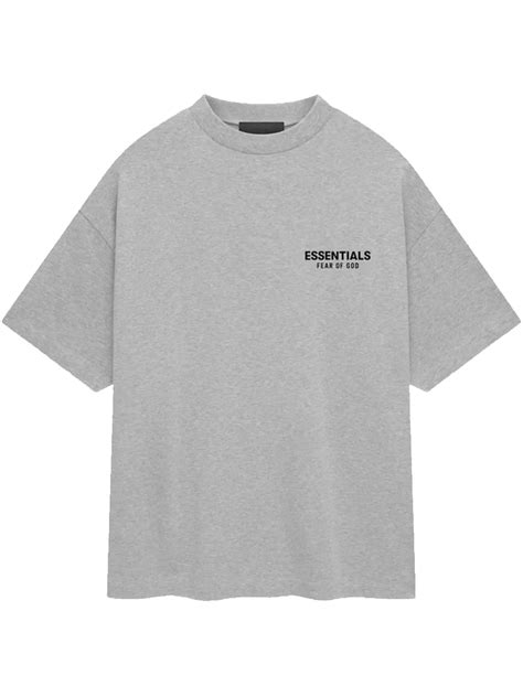Fear Of God Essentials Playera Con Cuello Redondo Gris Farfetch Mx