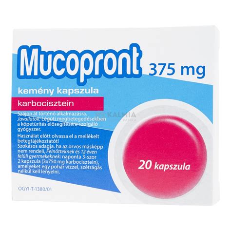Mucopront 375 Mg Kemény Kapszula 20 Db Online Vásárlás