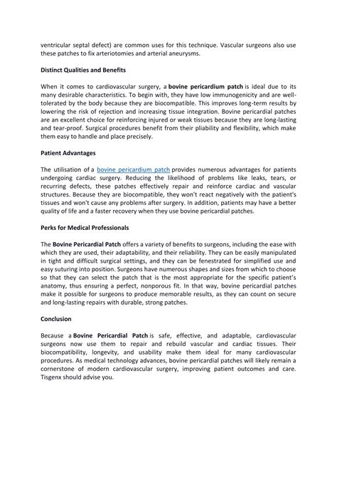 Ppt The Value Of Bovine Pericardial Patch In Cardiovascular Surgery Powerpoint Presentation