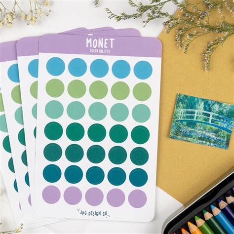 Monet Scrapbook Stickers Etsy