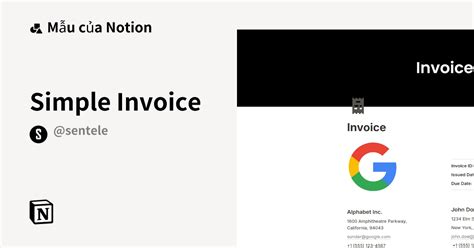 Mẫu Simple Invoice Thị Trường Notion