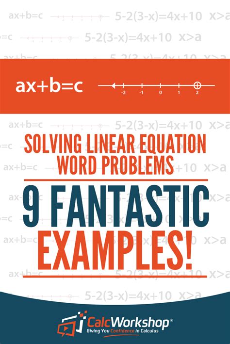 Solve Linear Word Problems 9 Fantastic Examples
