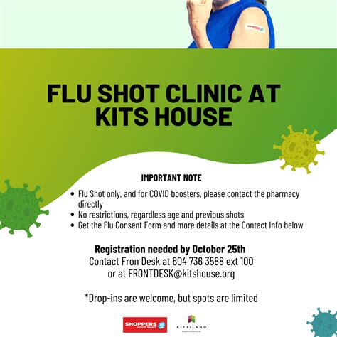 Flu Shot Poster 18 × 18 In 2 Kitsilano Neighbourhood House
