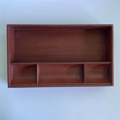 Midcentury Modern Danish Teak Desk Organizer Teak Drawer Organizer