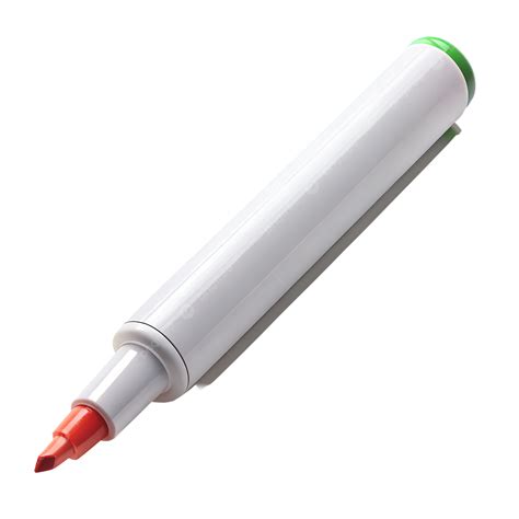 White Marker With Red Tip And Green Cap Isolated On Background Marker