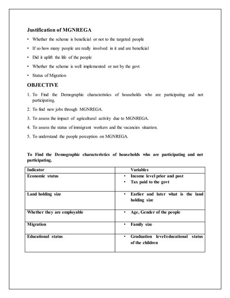 Mgnrega On Rural Employment And Migration Docx