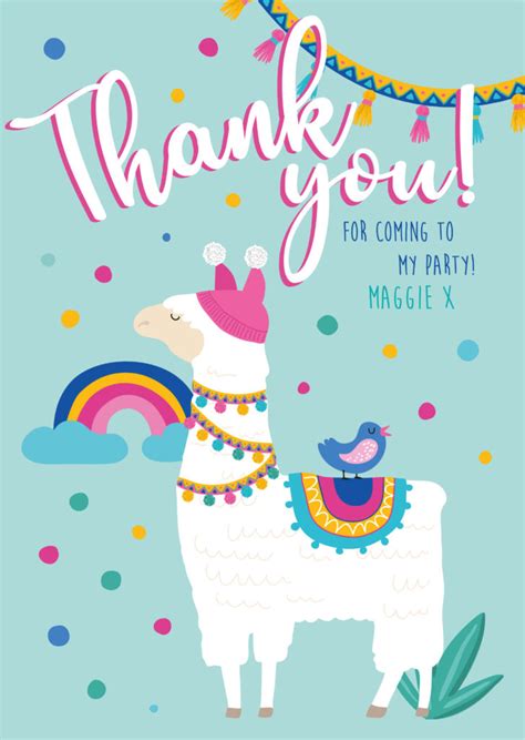 Llama Party Thank You Cards Party Doodle