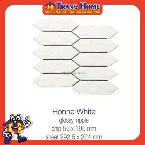 Jual Mosaic Mozaik Mozza Tile Honne White Glossy Rippe 1dus10lbr