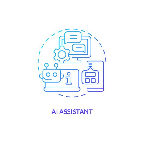 Thin Line Gradient Icon Representing Ai Assistant Isolated Vector Illustration Innovation In