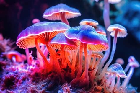 Fungus Mycelium Network Texture In Neon Colors Stock Illustration Illustration Of Based