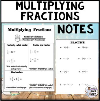 Multiplying Fractions Notes By CreatingMathMinds TPT