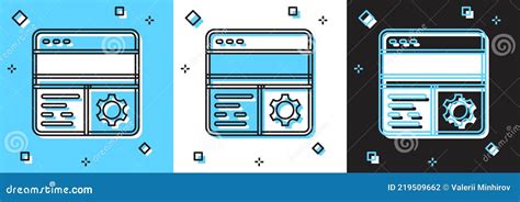 Set Debugging Icon Isolated On Blue And White Black Background Debugging Tool Stock Vector