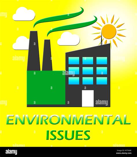 Environment Issues Factory Represents Nature 3d Illustration Stock