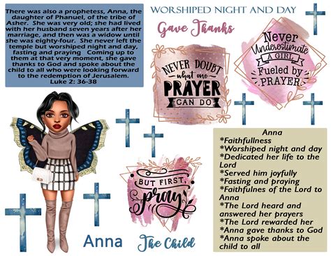Bible Journaling Printable Anna Luke 2 36 38 Prayer Etsy