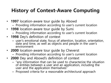 Ppt History Of Context Aware Computing Powerpoint Presentation Free