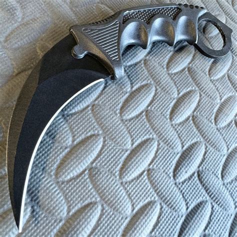 5 Pieces Black Hunting Set Machete Karambit Throwing Knives Megaknife