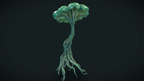 Alien Fantasy Toxic Root Plant Tree Tall Buy Royalty Free 3d Model