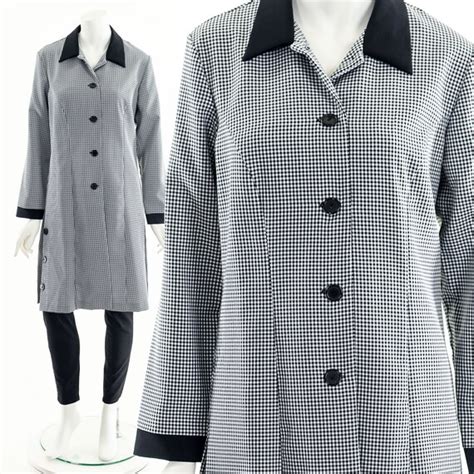 Black Gingham Duster Coat Victorian Inspired Riding C… Gem