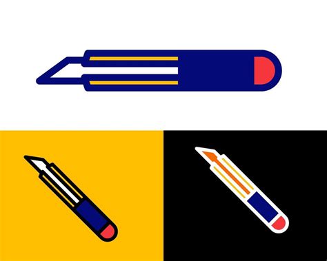 Illustration Of A Classic Box Cutter Blade Featuring A Durable And