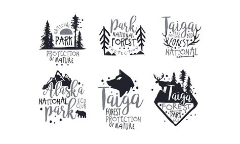 Premium Vector Set Of Black Logos In Support Of National Parks Vector