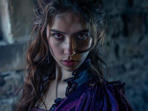 Premium Photo Dark And Mysterious Woman With Glowing Red Eyes