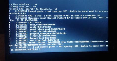 Arch Linux Liveiso Kernel Panic On Hp Elitebook 840 G1 Album On Imgur