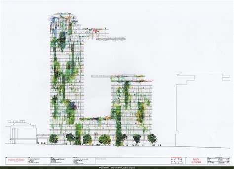 Sketch Of One Central Park North Elevation Inhabitat Green Design