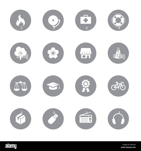 JPEG Web Icon Set On Gray Circle Stock Photo Alamy