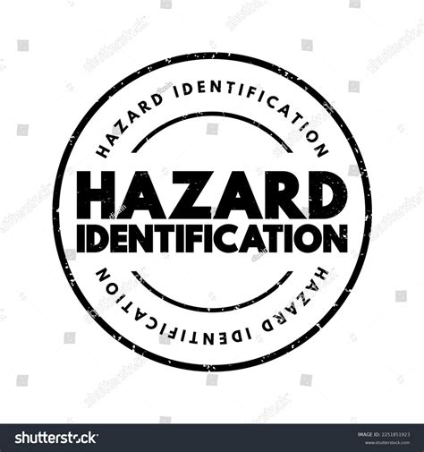 Hazard Identification Text Stamp Concept Background Stock Vector