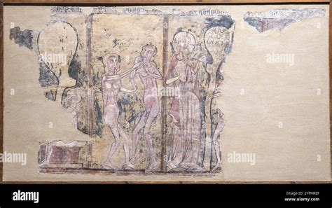 Offering Of The Forbidden Fruit Adam And Eve 14th Century Wall