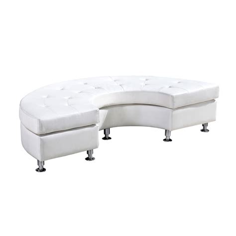 Tufted Leather Half Circle Bench Cerfny