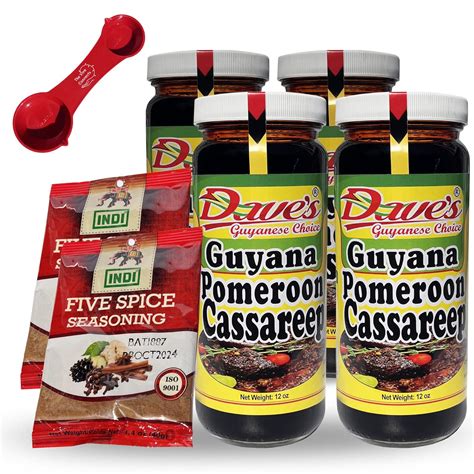Amazon.com : Dave's 12oz Cassareep Sauce (4 Bottles) Guyanese Cassava ...