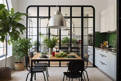 테이블과 의자 대형 식물과 의자가 있는 작고 현대적인 주방 건축학 광고하는 목재 배경 일러스트 및 사진 무료 다운로드 Pngtree