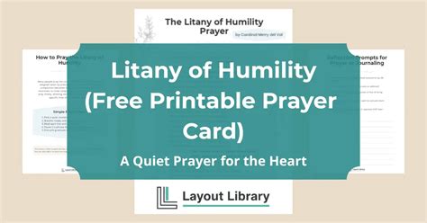Free Litany Of Humility Printable Prayer Card Pdf Download