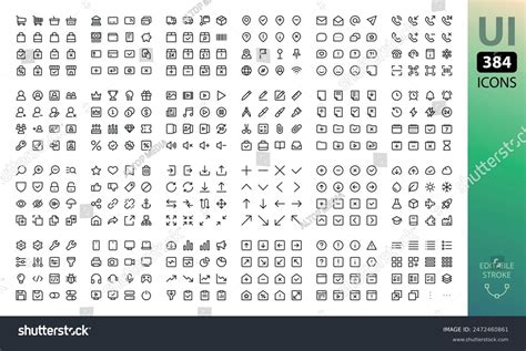 ui icons kit website app ecommerce stock vector royalty free
