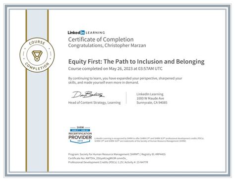 Certificate Of Completion Christopher Marzan