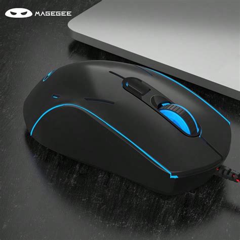 Magegee 1pc G12 Blackwired Mute Gaming Mouse 7 Colors Breathing Led