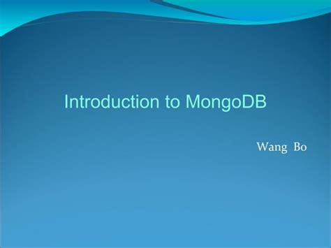 Intro To Mongo Db Ppt Intro To Mongo Db Ppt