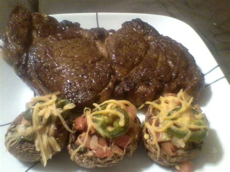 Delicious Stuffed Steak And Mushrooms