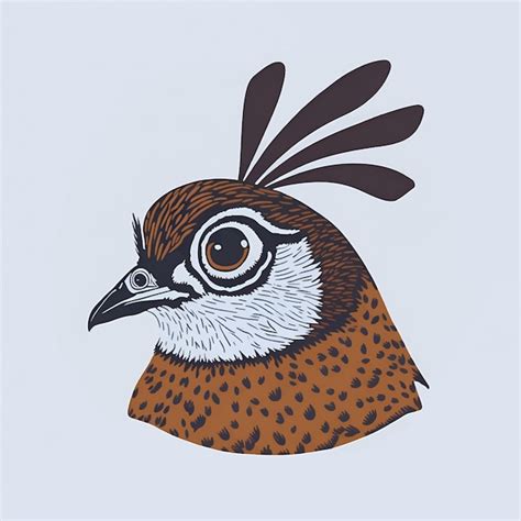 Vetorial Ilustração De Bonito Codorna Pássaro ícone Cabeça